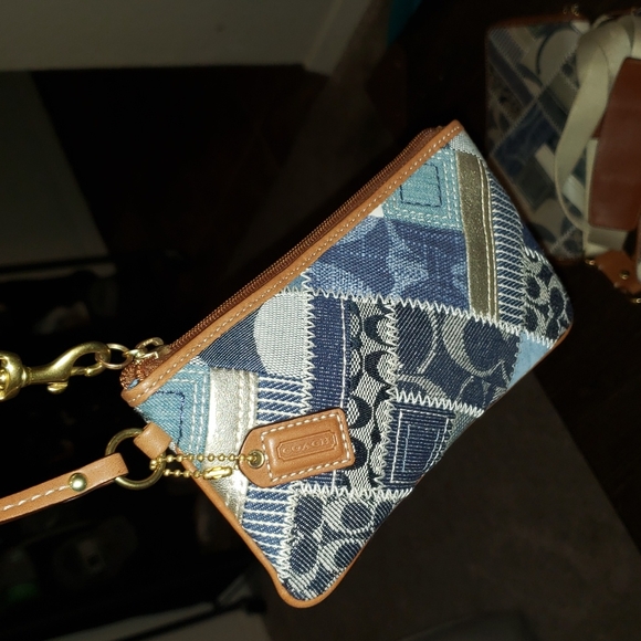 Coach | Bags | New Coach Denim Patchwork Metallic Silver Mahogany ...